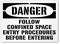 Confined Space Stencils | Confined Space Floor Signs